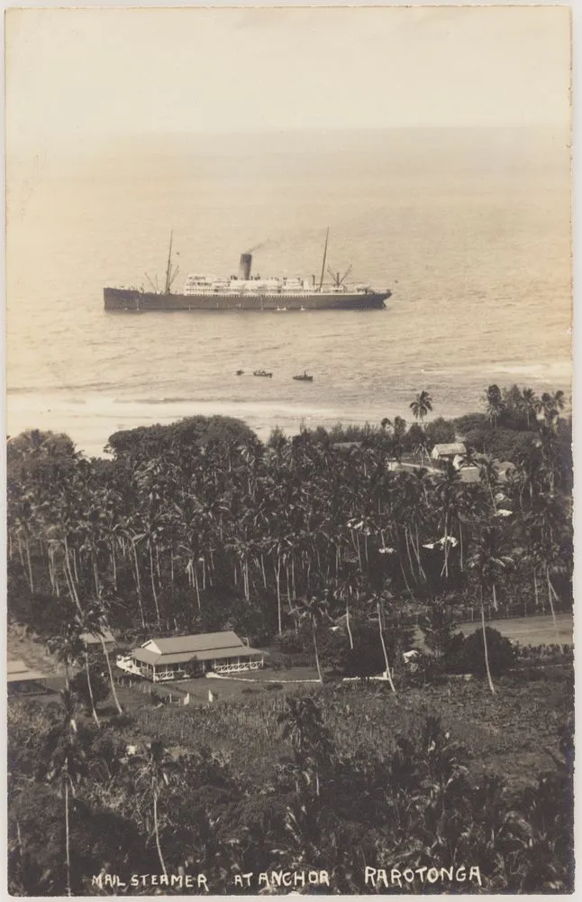 Mail Steamer at Anchor, Rarotonga | Record | DigitalNZ