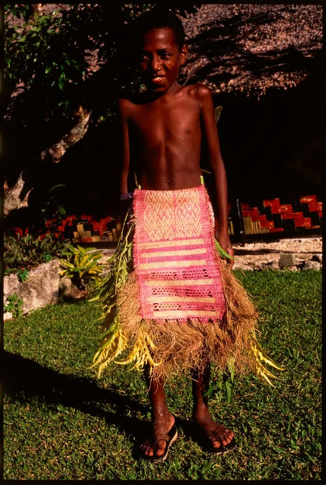 Boy wearing Vanuatuan loin mat, Vanuatu | Record | DigitalNZ