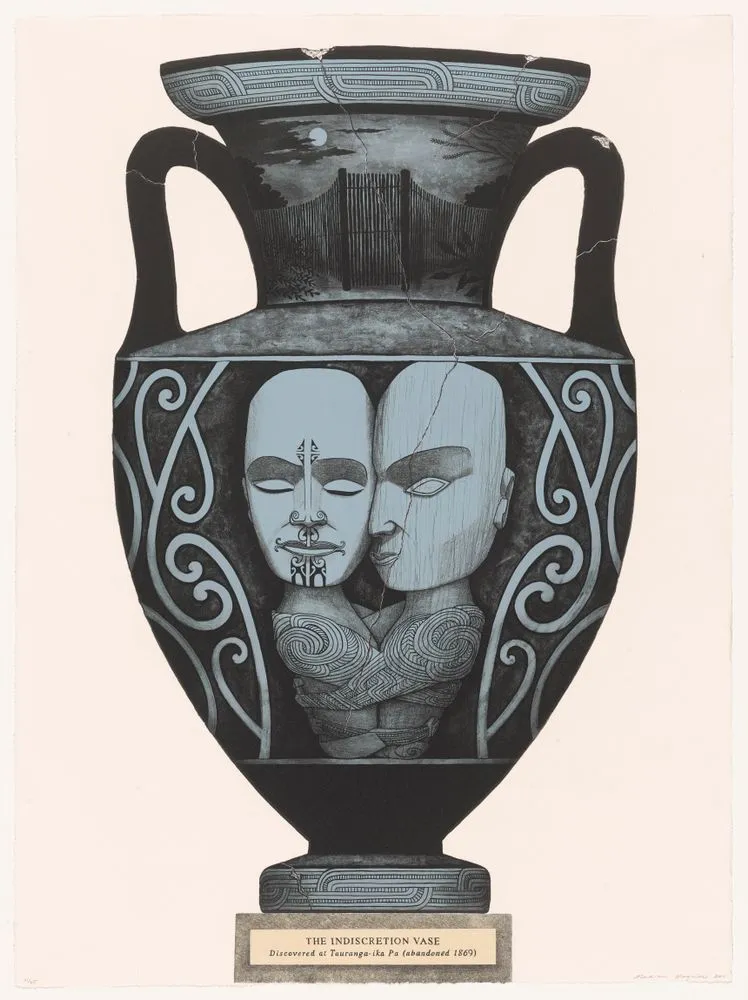 The indiscretion vase. Discovered at Tauranga-ika Pa (abandoned 1869 ...