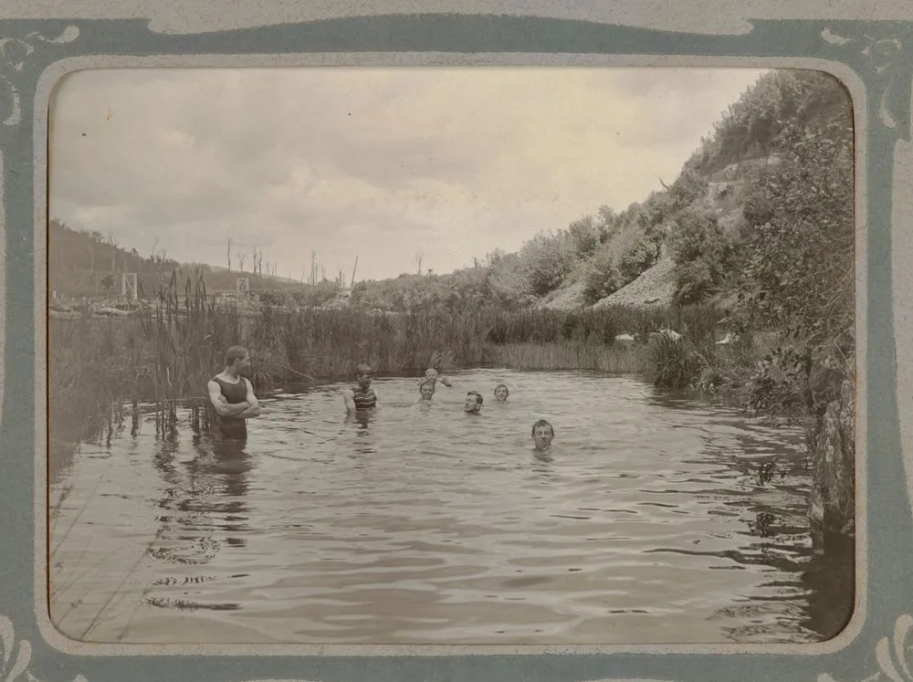 The boys in the Bathing Hole, the Ohau Valley, Levin. From the album ...