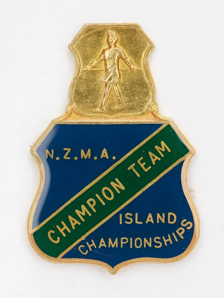 New Zealand Marching Association Island Championships badge: Champion ...