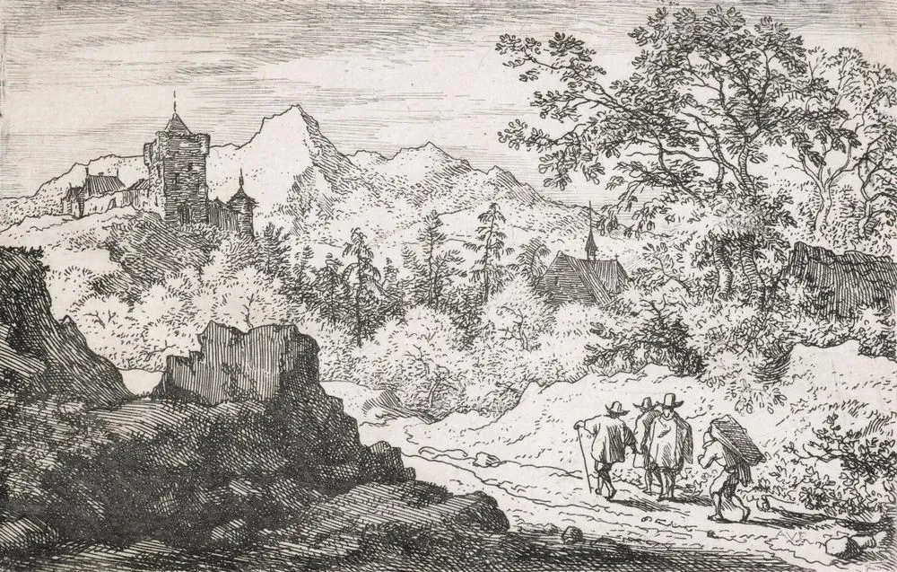 The three men and the porter. | Record | DigitalNZ