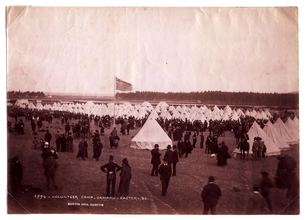 Volunteer Camp, Oamaru, Easter 1886 | Record | DigitalNZ