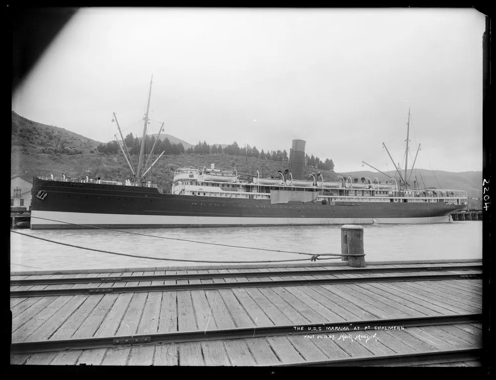 The U.S.S. "Marama" at Port Chalmers | Record | DigitalNZ
