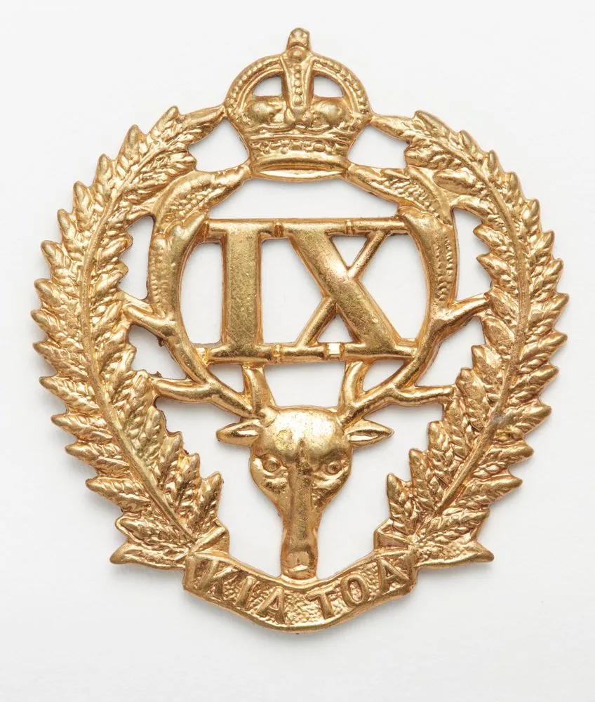 Cap badge, 9th (Wellington East Coast Rifles) Regiment | Record | DigitalNZ