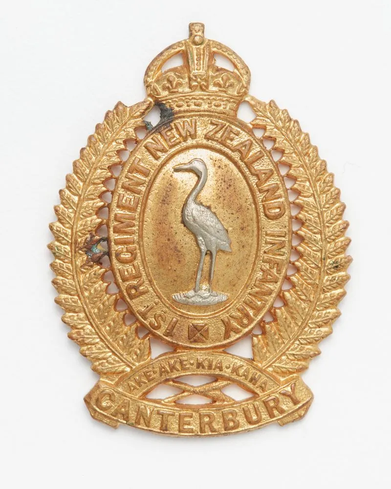 Cap badge, 1st ( Canterbury ) Regiment | Record | DigitalNZ