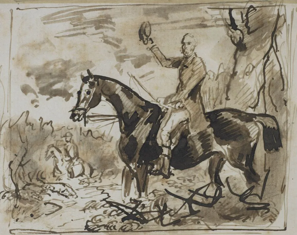 Equestrian portrait, Mr Parry, Master of Hounds | Record | DigitalNZ