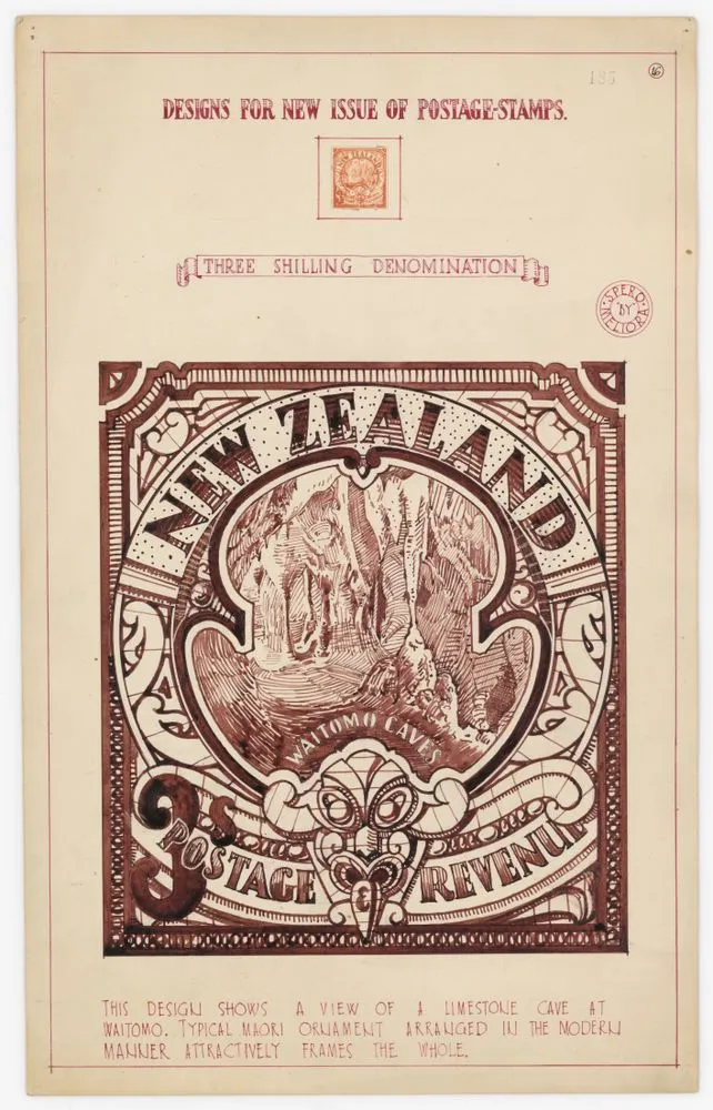 Unaccepted design for three shilling 1935 pictorial stamp | Record ...