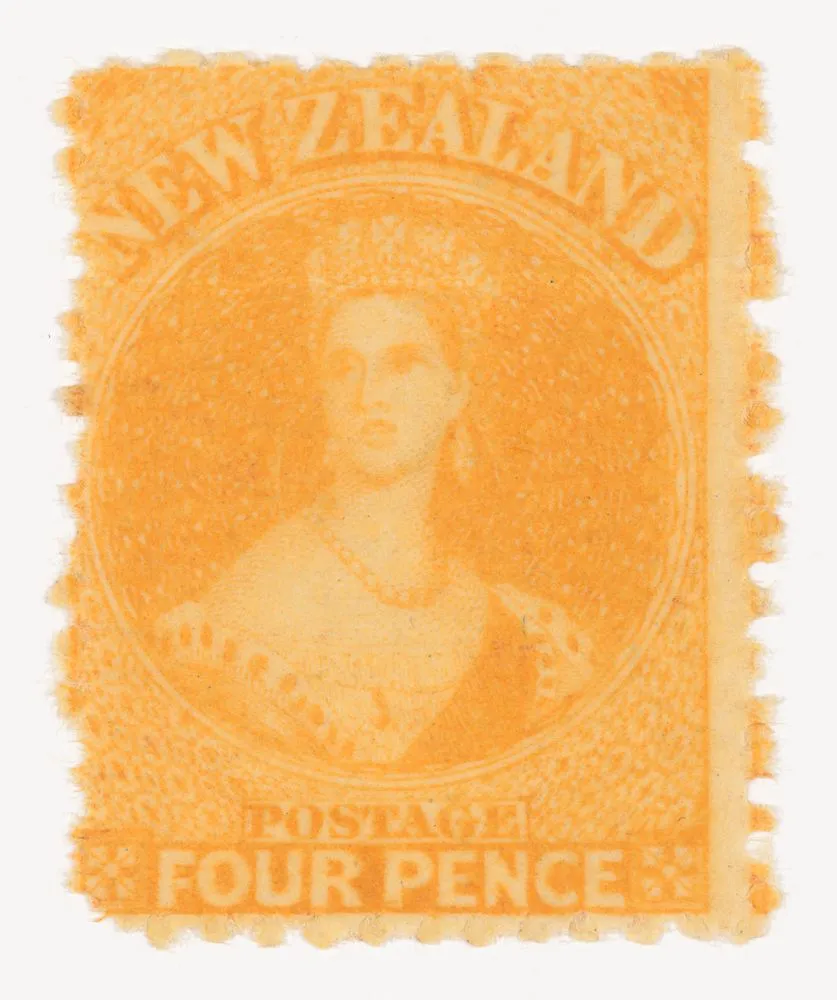 Issued four penny 'Full-Face Queen' [Chalon Head] definitive stamp ...