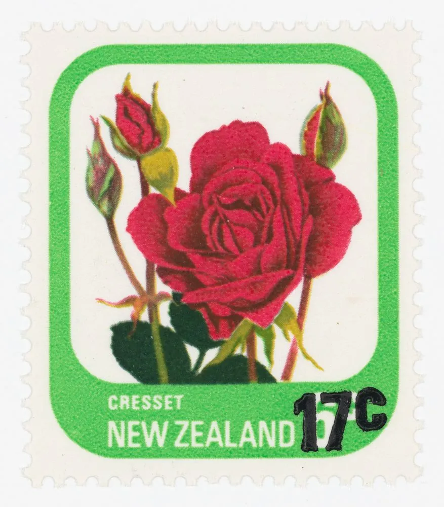 Issued six cent rose definitive stamp overprinted with '17c' | Record ...