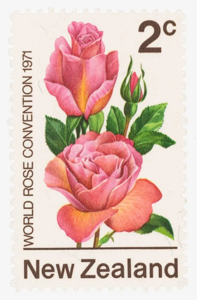 Issued two cent World Rose Convention stamp | Record | DigitalNZ