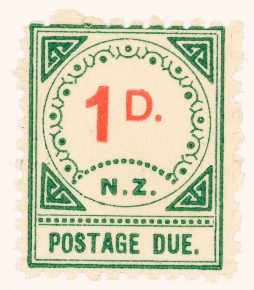 Issued one penny Postage Due stamp | Record | DigitalNZ
