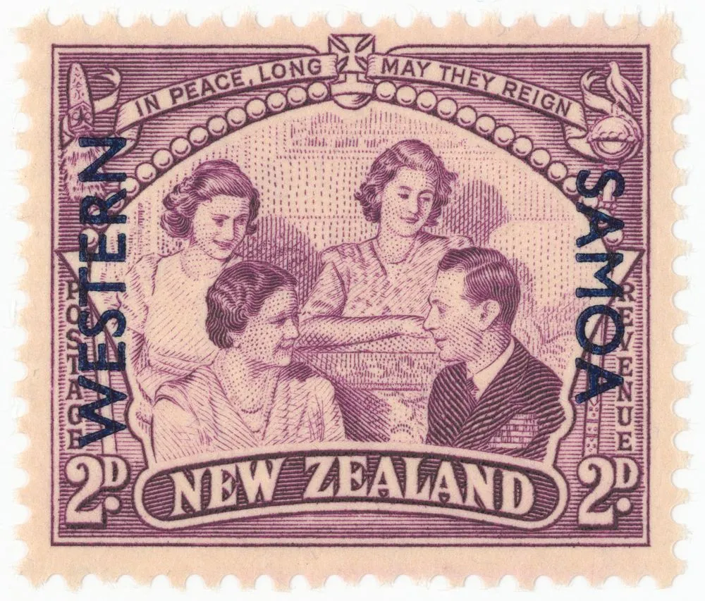 Issued two penny 'In Peace, long may they Reign' Peace stamp ...