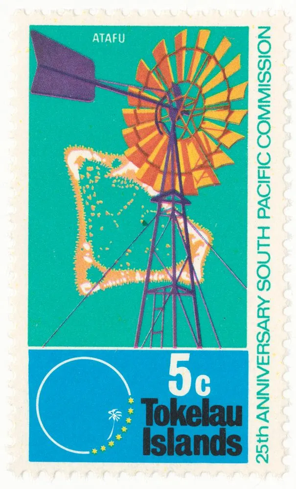 Issued five cent Tokelau '25th Aniversary South Pacific Commission ...