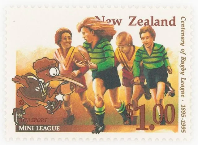 Issued one dollar 'Centenary of Rugby League' stamp | Record | DigitalNZ