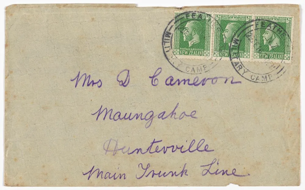 Philatelic 'cover' [envelope], WWI | Record | DigitalNZ