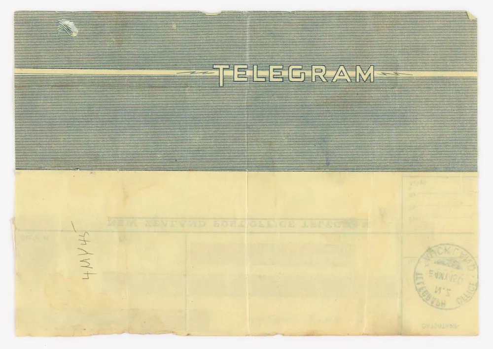 Telegram, WWII | Record | DigitalNZ