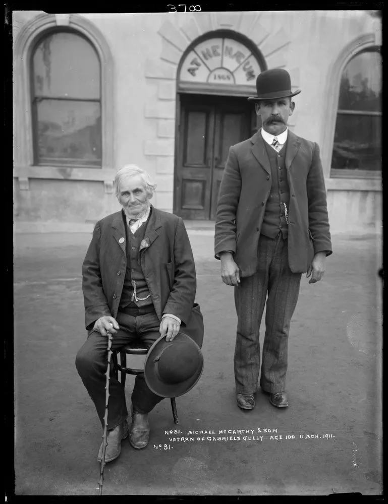 Michael McCarthy & Son, veteran of Gabriel's Gully, age 100 | Record | DigitalNZ