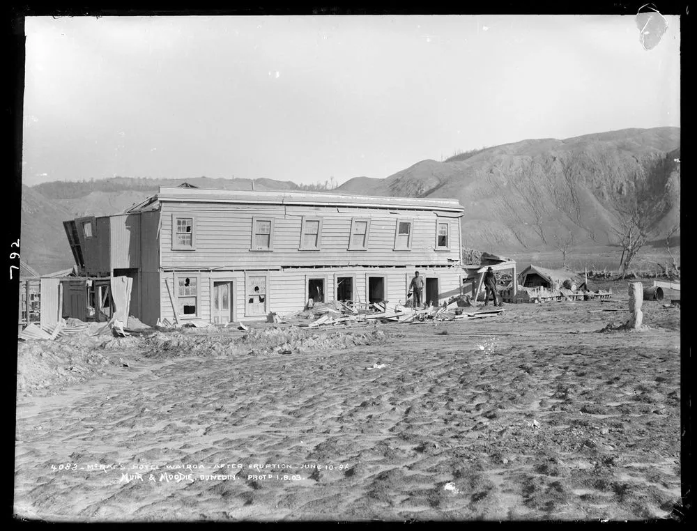 McRae's Hotel Wairoa, after eruption June 10 1886 | Record | DigitalNZ