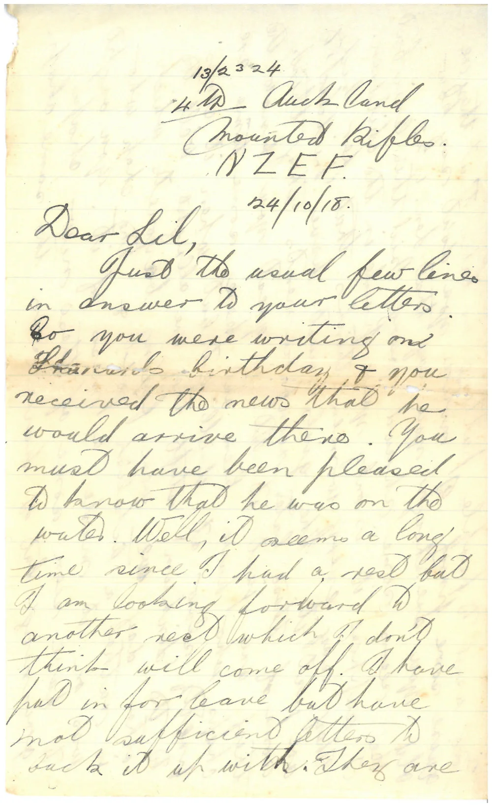 Letter from Eric Lucas Goodacre to Lilly Laird | Record | DigitalNZ