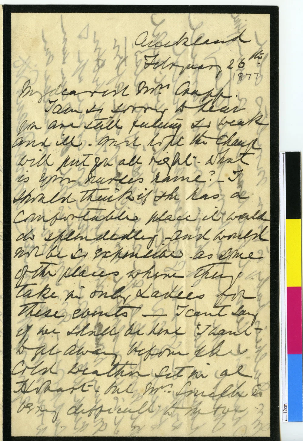 Letter from Annie Dean Pitt to Arthur Algernon Crapp, 26 Feb 1877 ...