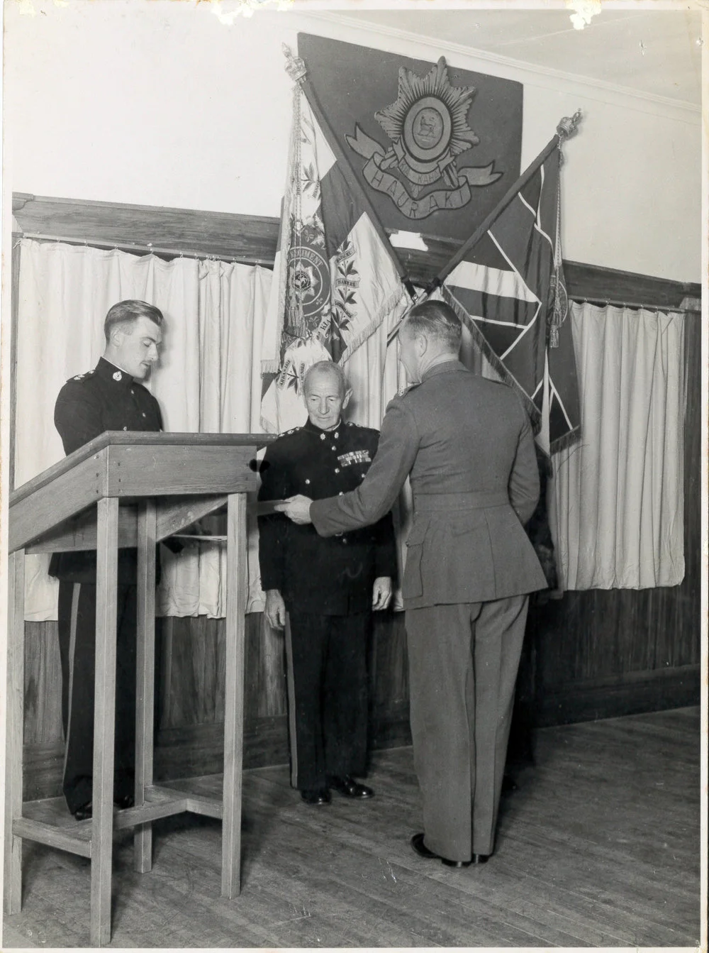 Col Frank Prideaux at presentation | Record | DigitalNZ