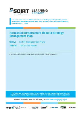 Horizontal Infrastructure Rebuild Strategy Management Plan | Record ...