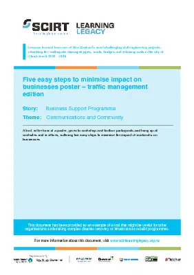 Five easy steps to minimise impact on businesses poster - traffic ...