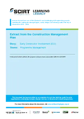 Extract from the Construction Management Plan | Record | DigitalNZ