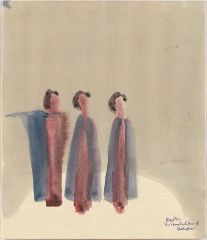 The temptations of Œdipus by Baxter [costume design. Three women in red ...