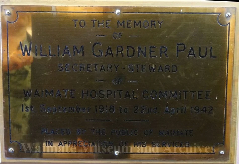 Waimate Hospital plaque - William Gardner Paul | Record | DigitalNZ