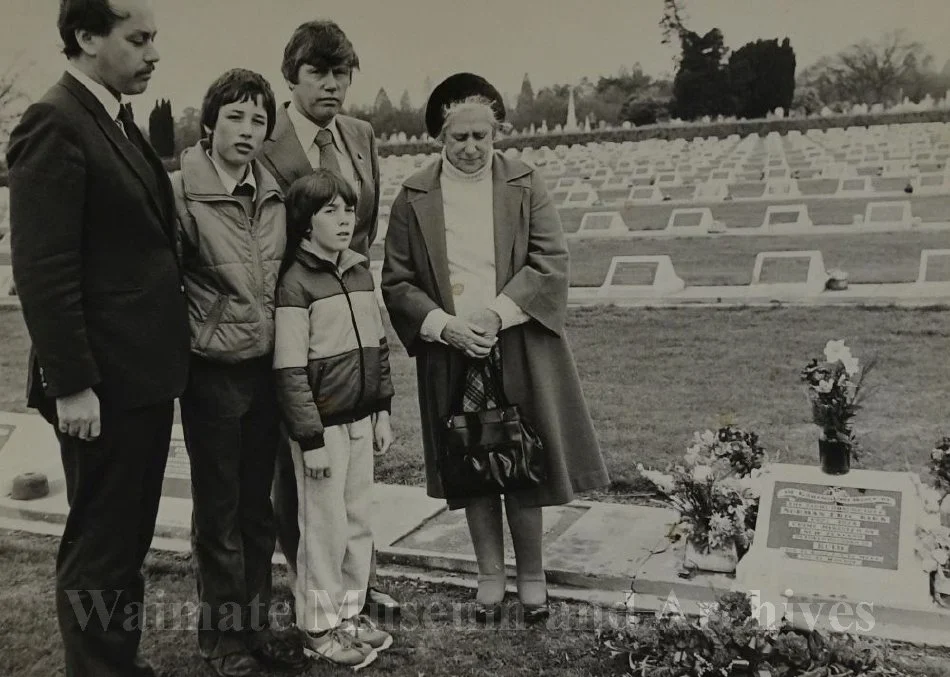 Dame Ruth Kirk and family at Norman Kirk's grave | Record | DigitalNZ