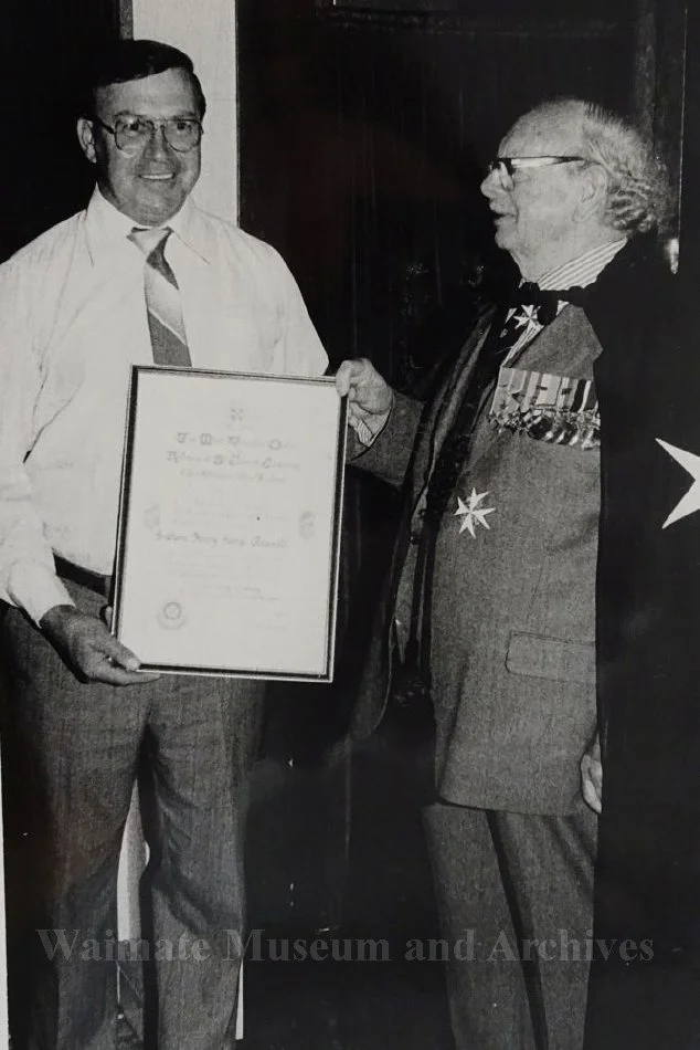 Graeme Attewell recieving a St Johns award | Record | DigitalNZ