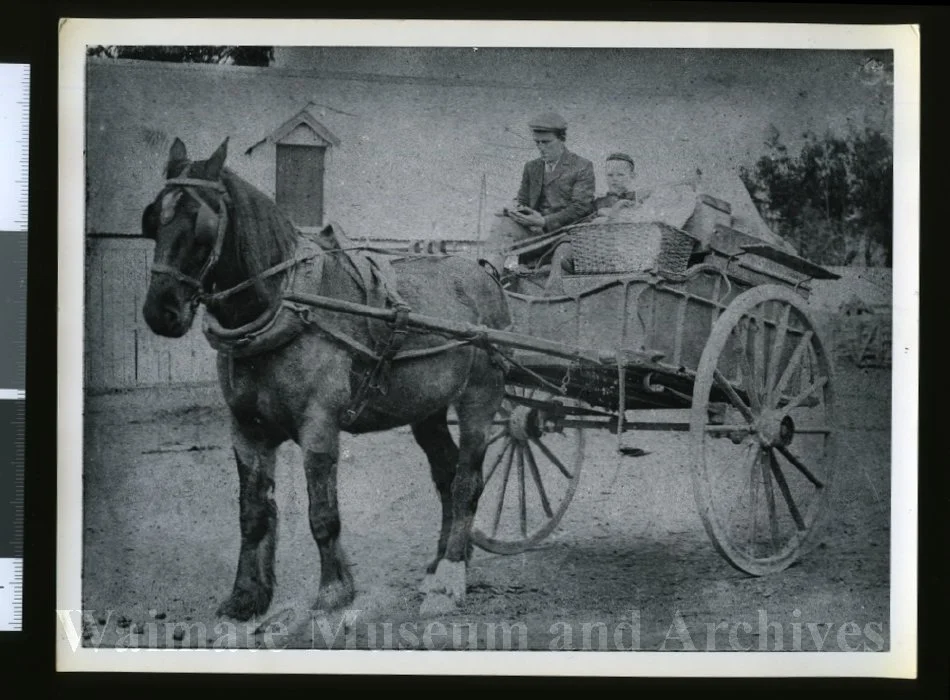 James Meehan's Delivery Cart driven by Joe Tangney | Record | DigitalNZ