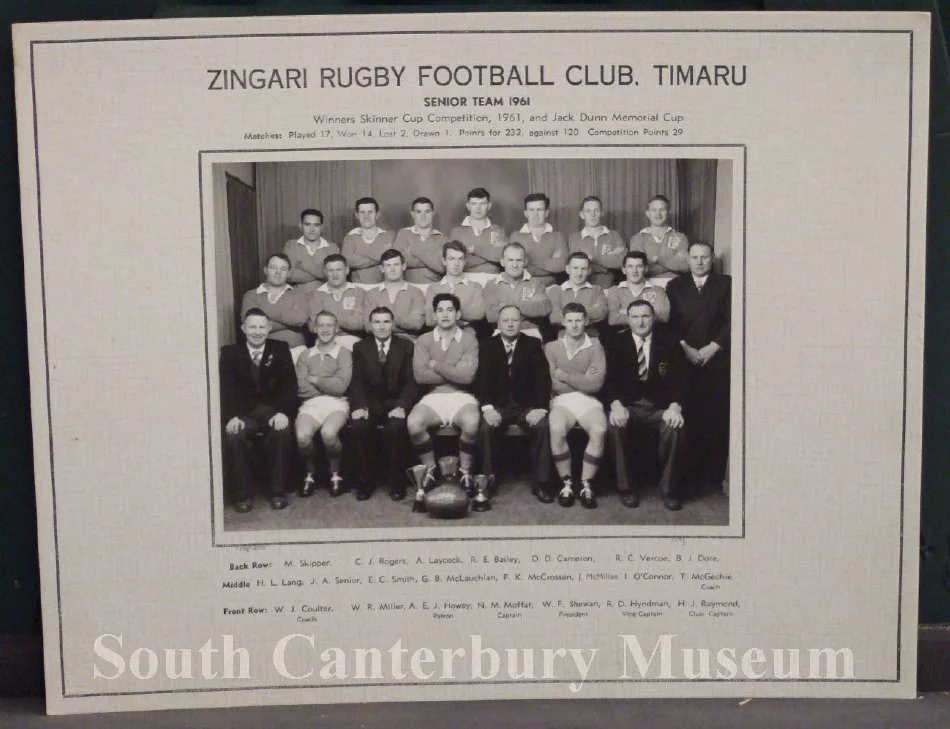 Zingari Rugby Football Club, Timaru : Senior Team 1961 | Record | DigitalNZ