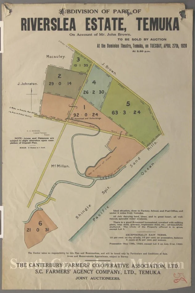 Subdivision of part of Riverslea Estate, Temuka, on account of Mr John ...
