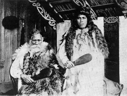 Ngāti Pikiao leader Te Pōkiha Taranui with his wife Ngārangikakī ...