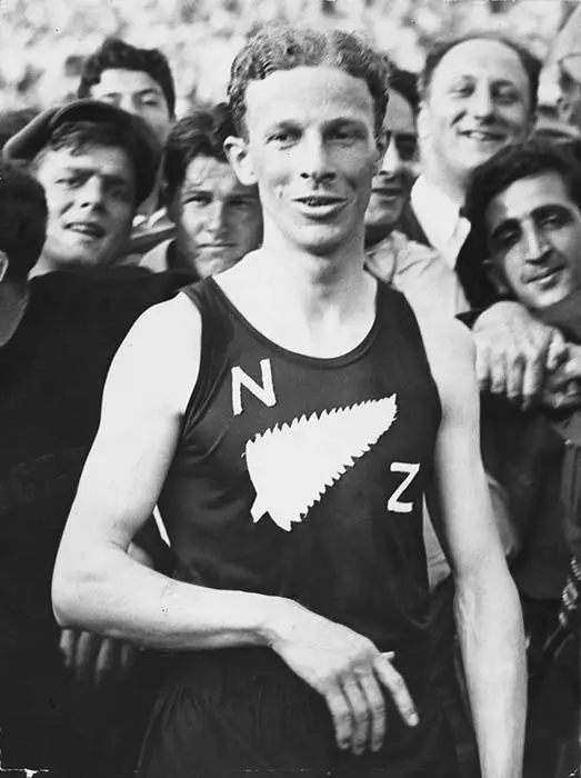 John Edward ('Jack') Lovelock after his victory in the 'mile of the ...