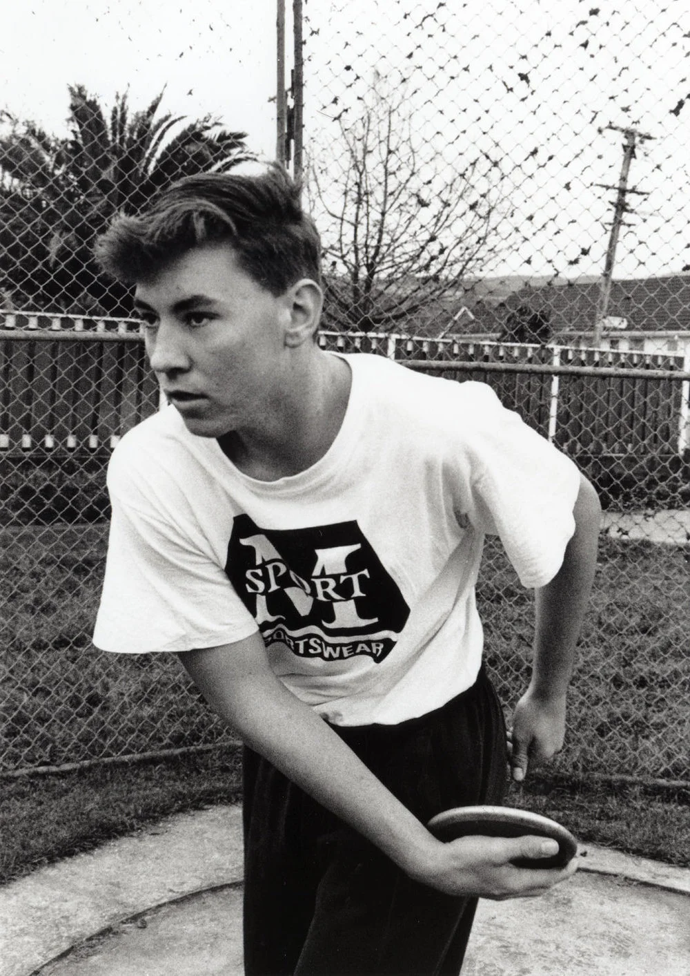 Athletics; discus; national intermediate boys' champion Stephen Colling ...