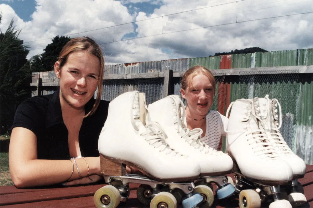 Roller skating; precision skaters Nikki Boulcott, Hayley Archbold ...