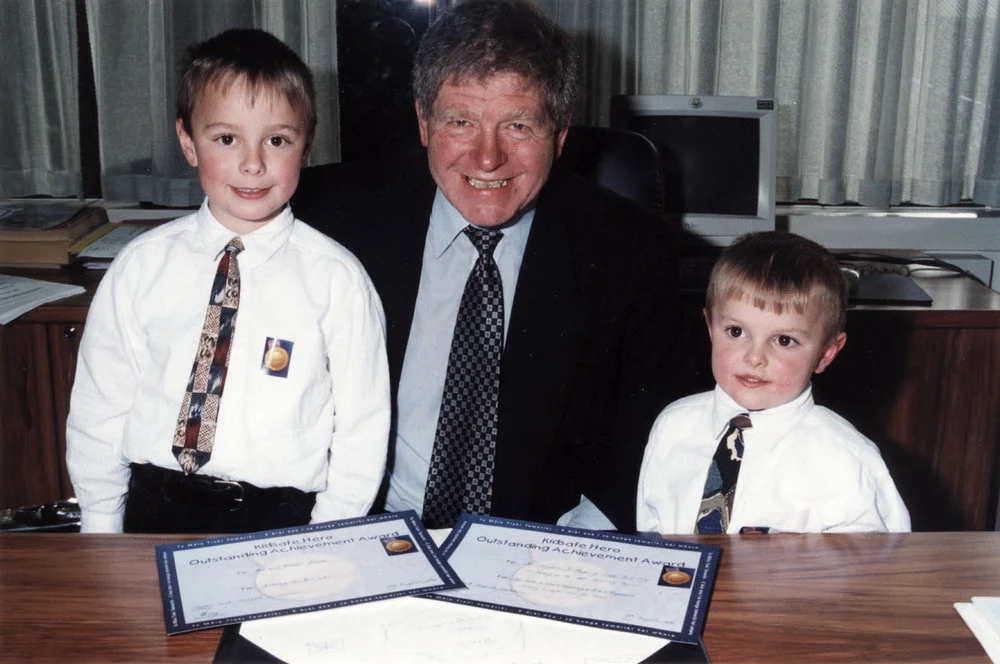 Fire safety; Matthew and Joshua Davies presented with Kidsafe Heroes ...