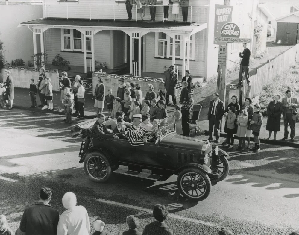 City Status procession No. 24; Benge family, Overland car. | Record ...