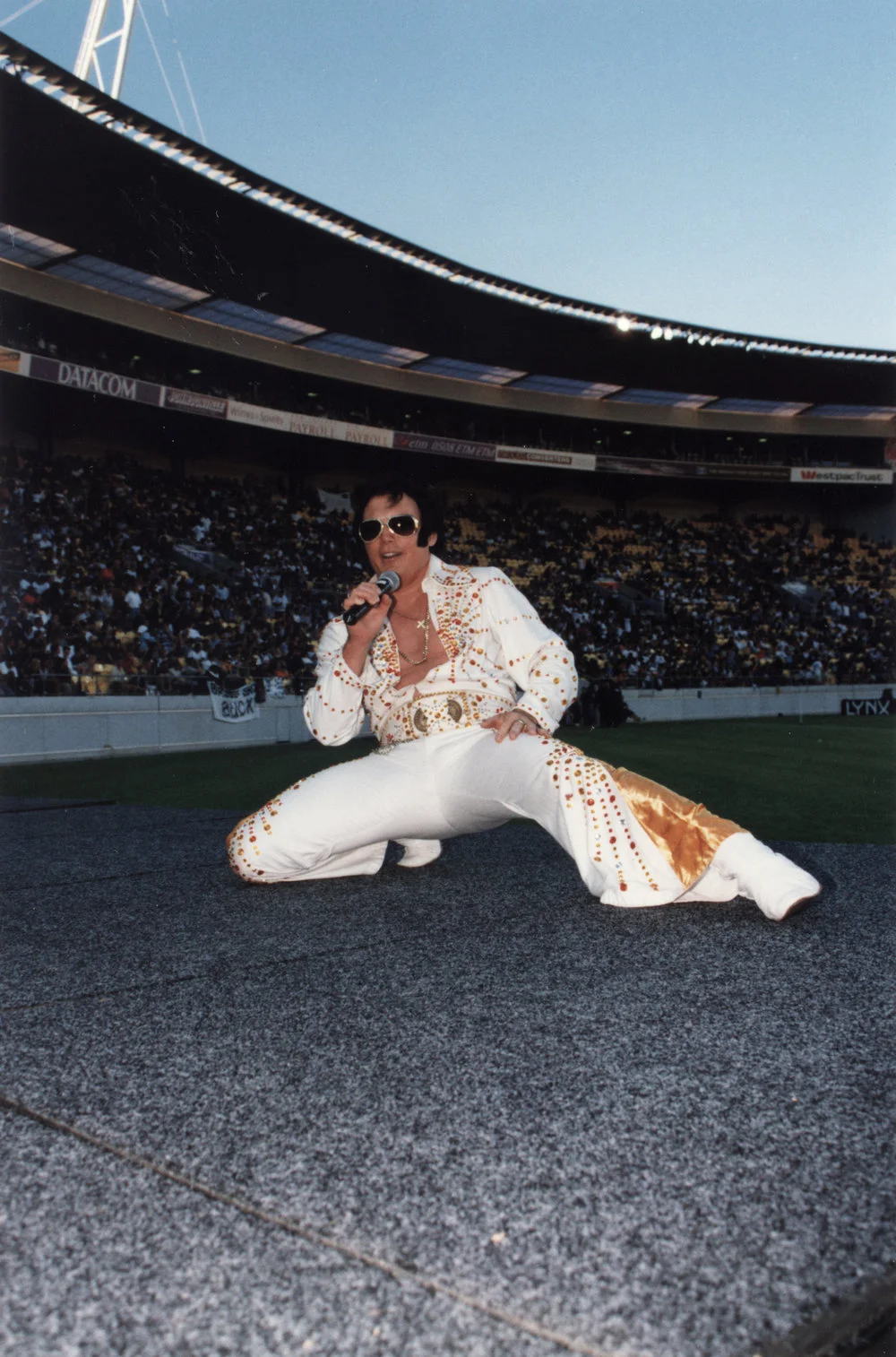 Elvis impersonator Brian Childs at Westpac Stadium during Rugby Sevens ...