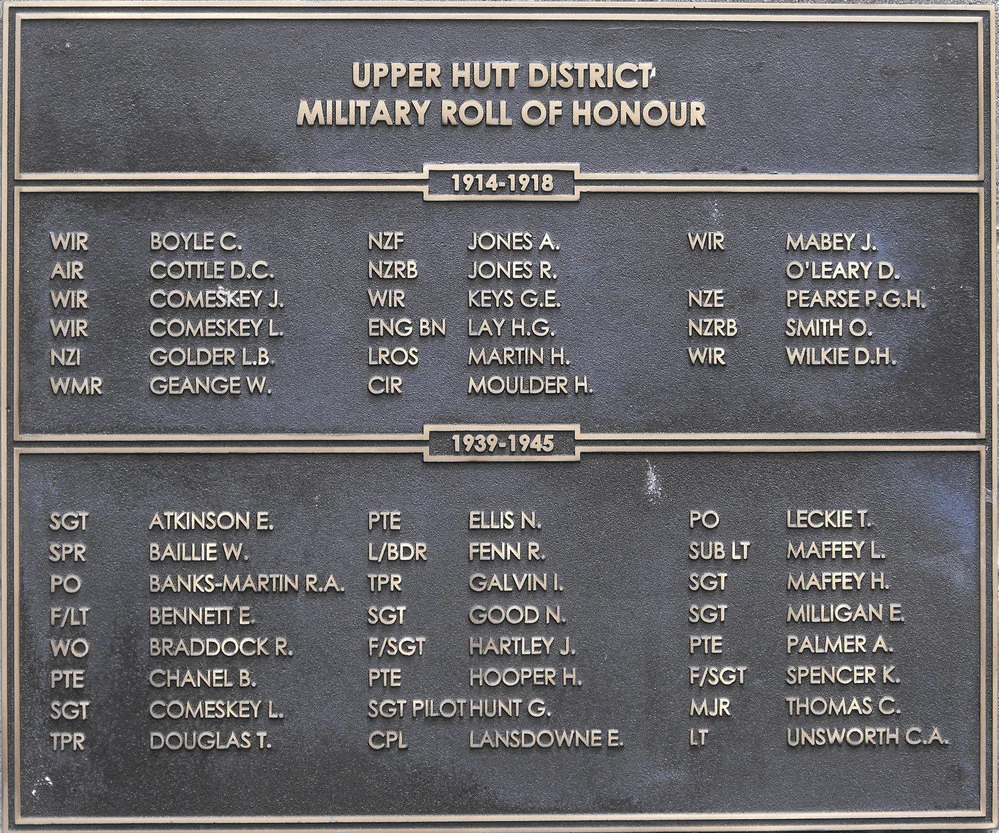 Memorial plaques, Civic Centre; military casualties, World Wars I and ...
