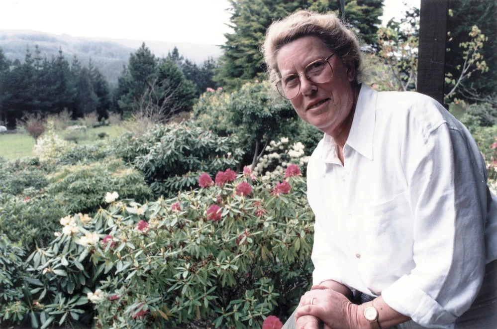 Efil Doog Garden of Art co-owner Shirley Cosgrove and rhododendrons ...