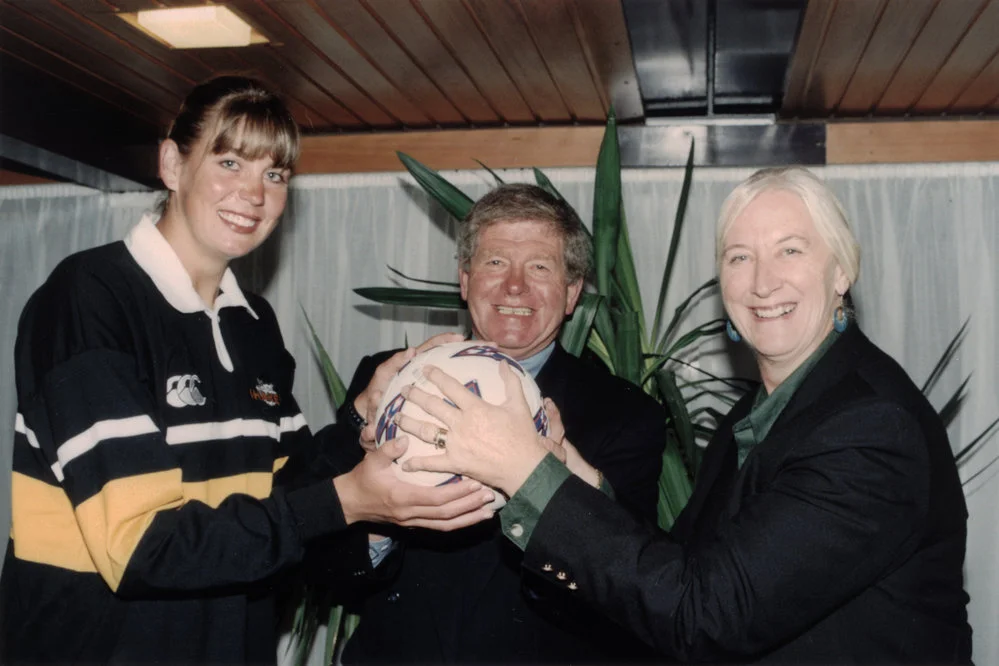 Netball; Wellington Shakers' Irene Van Dyk, mayor Rex Kirton, and coach ...