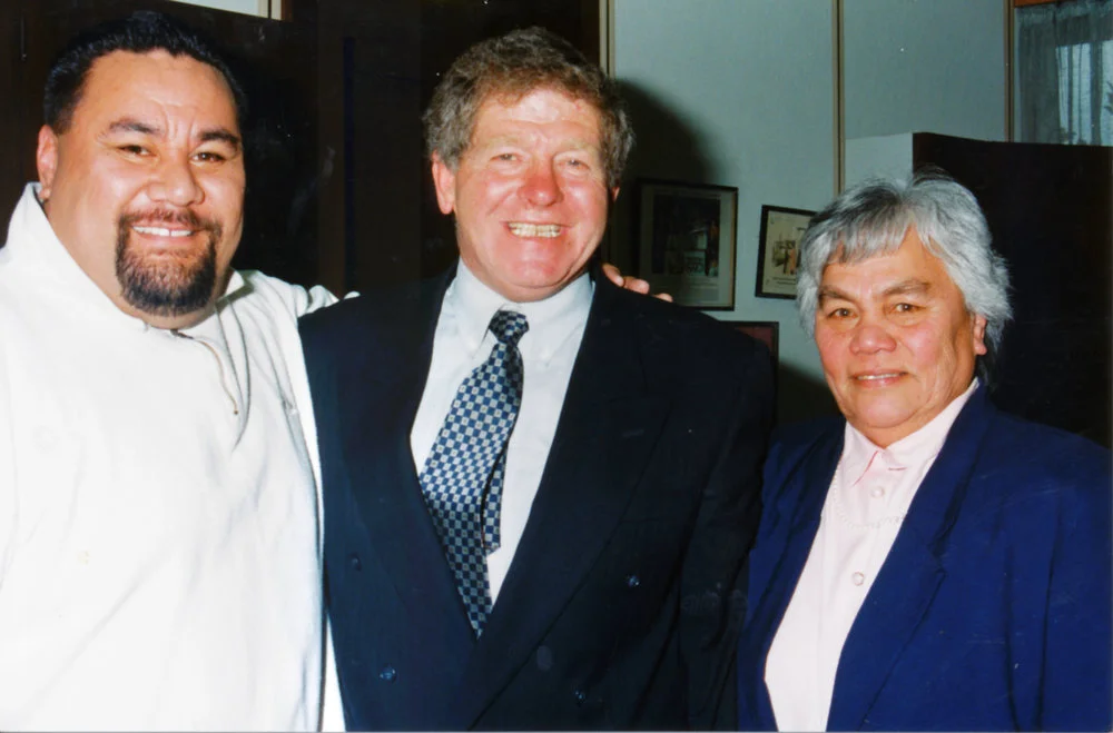 Sam Konise, violinist, his mother Mrs Simiama Konise, and mayor Rex ...