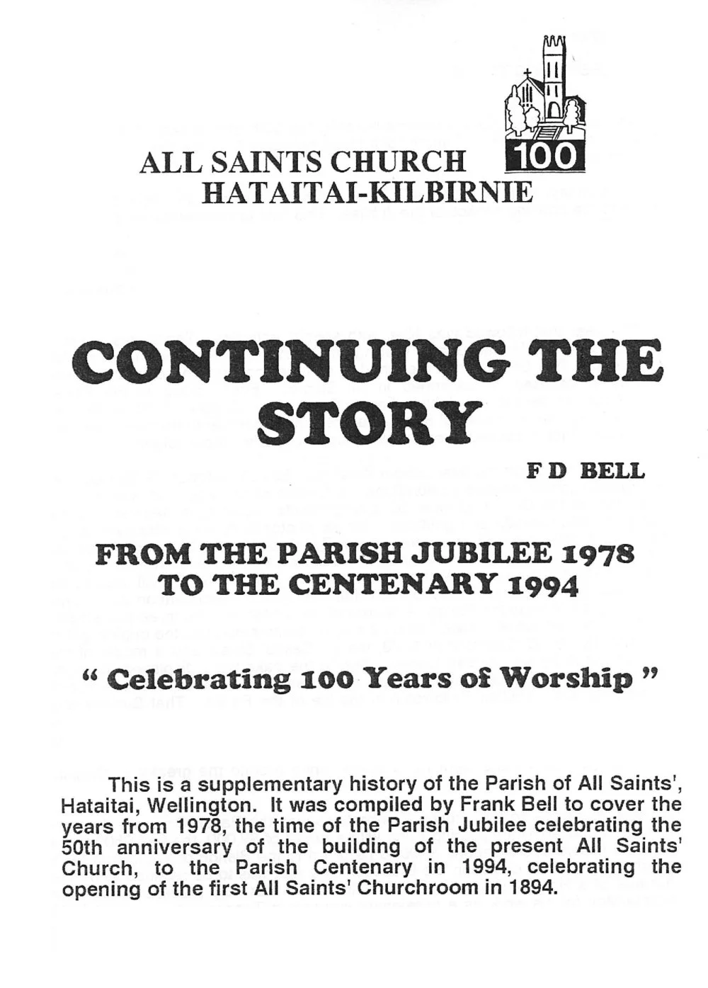 All Saints Church, Hataitai - Kilbirnie : continuing the story | Record ...
