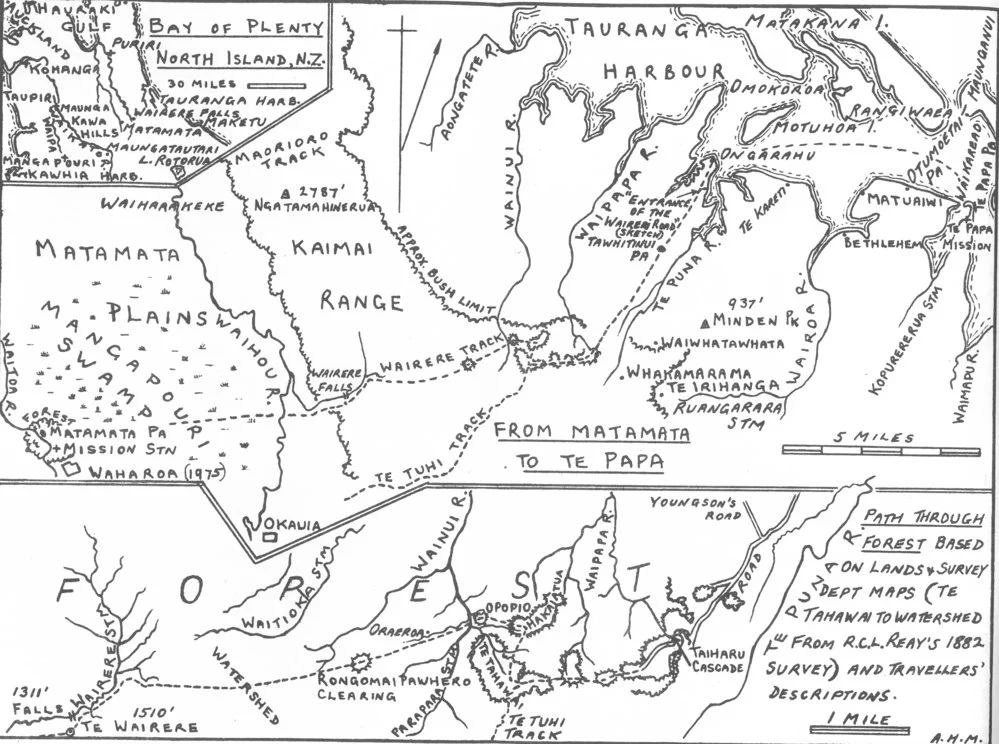 SETTLER Kaimai range Wairere and Te Tuni walking tracks, sketch map ...