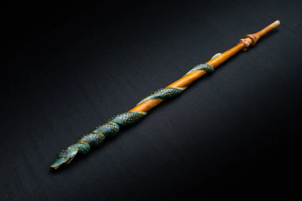 Carved Snake Stick | Record | DigitalNZ
